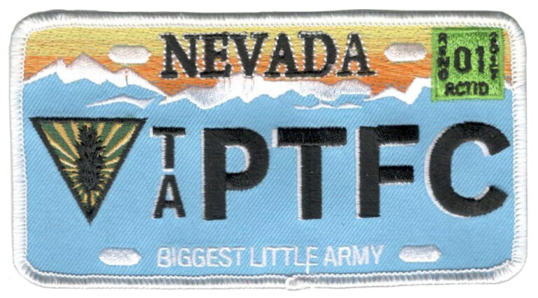 Nevada License Plate – PTFC Patch Patrol